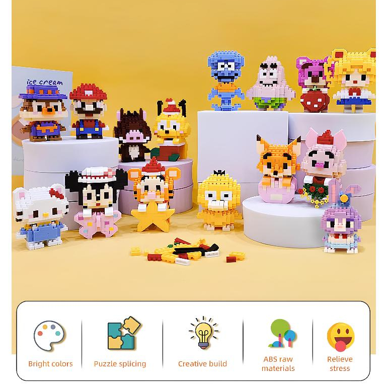 Jual Mainan Blok Bangunan Micro Building Block Karakter Nano Bricks ...