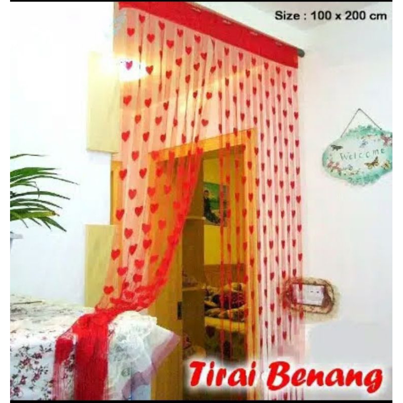 Jual Tirai Benang LOVE tirai jendela/Pintu 100x200cm | Shopee Indonesia