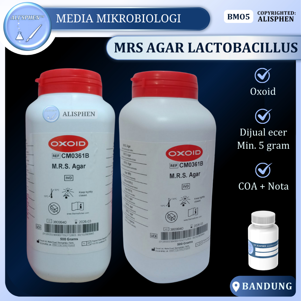 Jual [BMO5] MRSA | MRS Agar Lactobacillus | OXOID | Media Mikrobiologi | For Laboratory Use ...