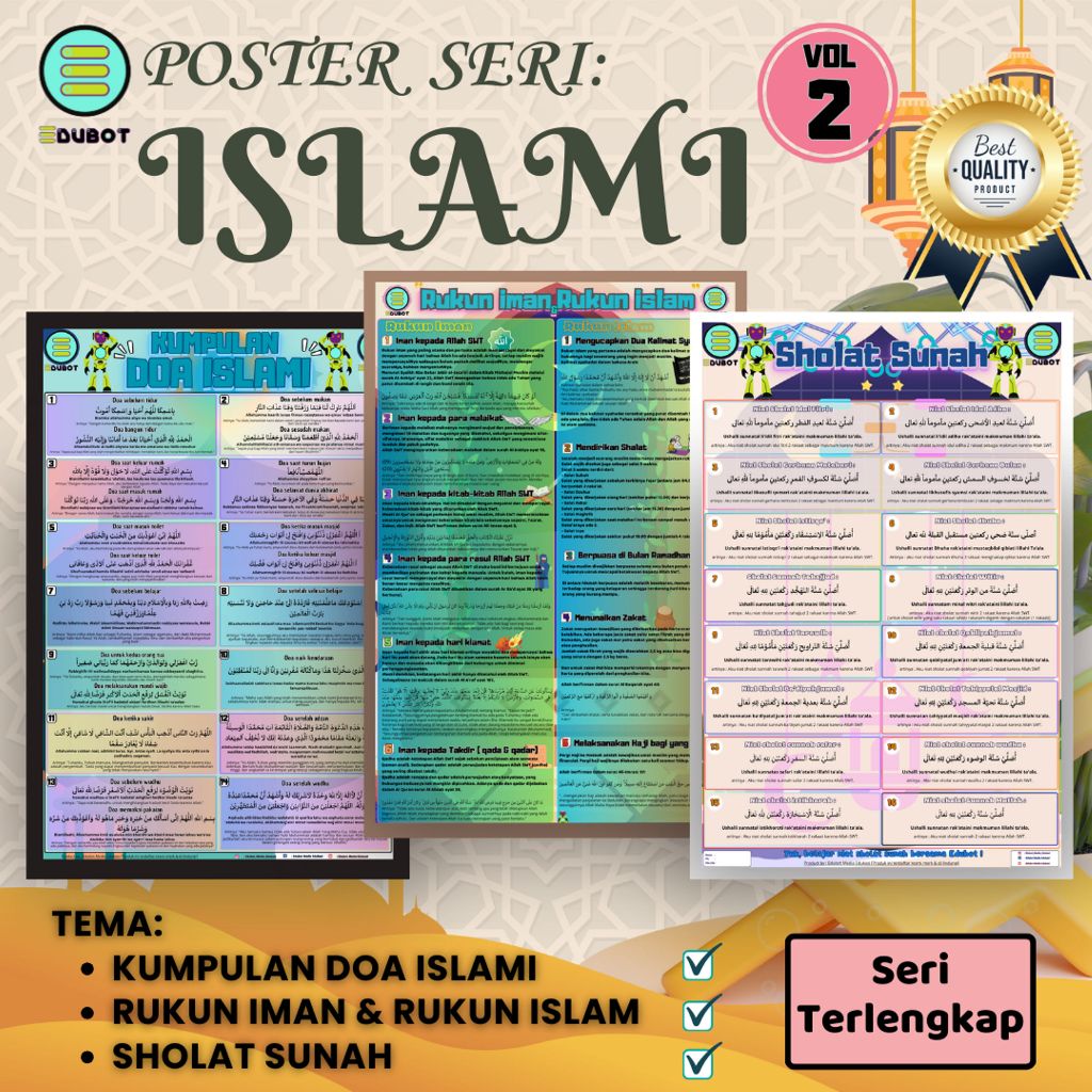 Jual POSTER EDUKASI SERI ISLAMI VOL 2 TEMA_RUKUN IMAN & RUKUN ISLAM ...