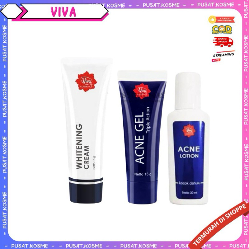 Jual VIVA WHITENING CREAM | VIVA ACNE GELL | VIVA ACNE LOTION | Shopee ...