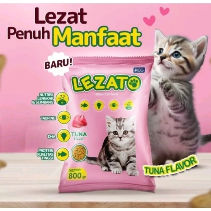 Jual LAZATO KITTEN TUNA MAKANAN KUCING KEMASAN 800GR | Shopee Indonesia