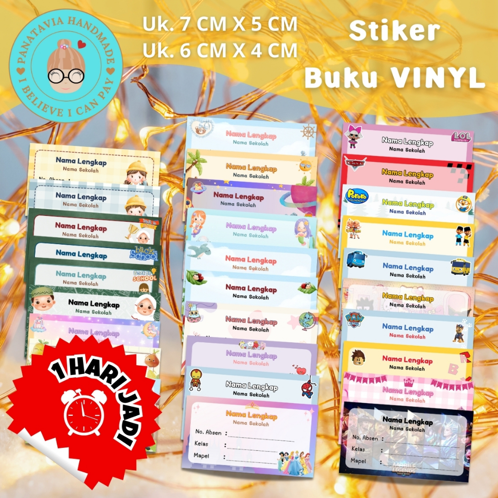 Jual Sticker Vinyl PREMIUM Nama Buku | Sticker Pelajaran / Mapel ...