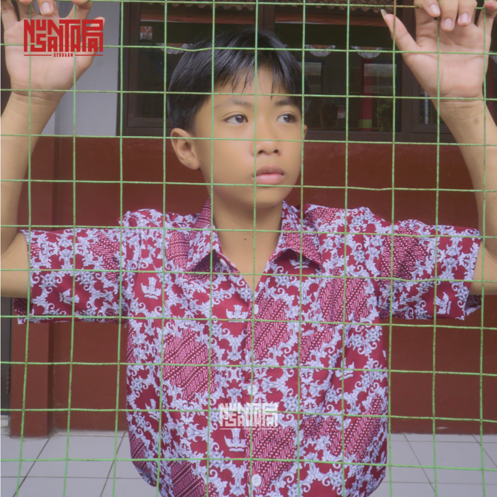 Jual Baju Batik Seragam Sekolah SD Motif Lereng Merah Lengan Pendek ...