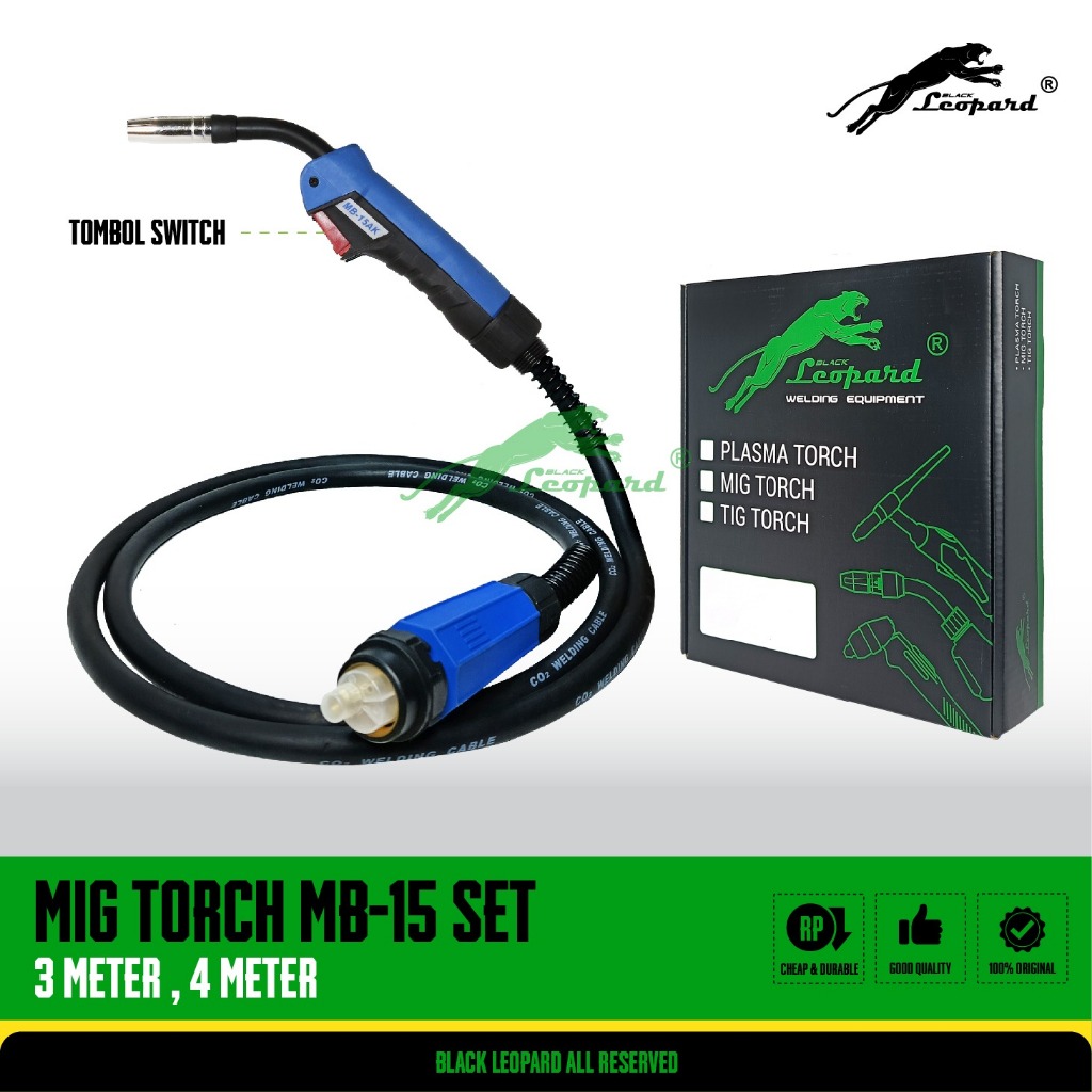 Jual Stang MIG Torch Welding Torch MB 15 AK Binzel Euro Connector 3M 4M ...