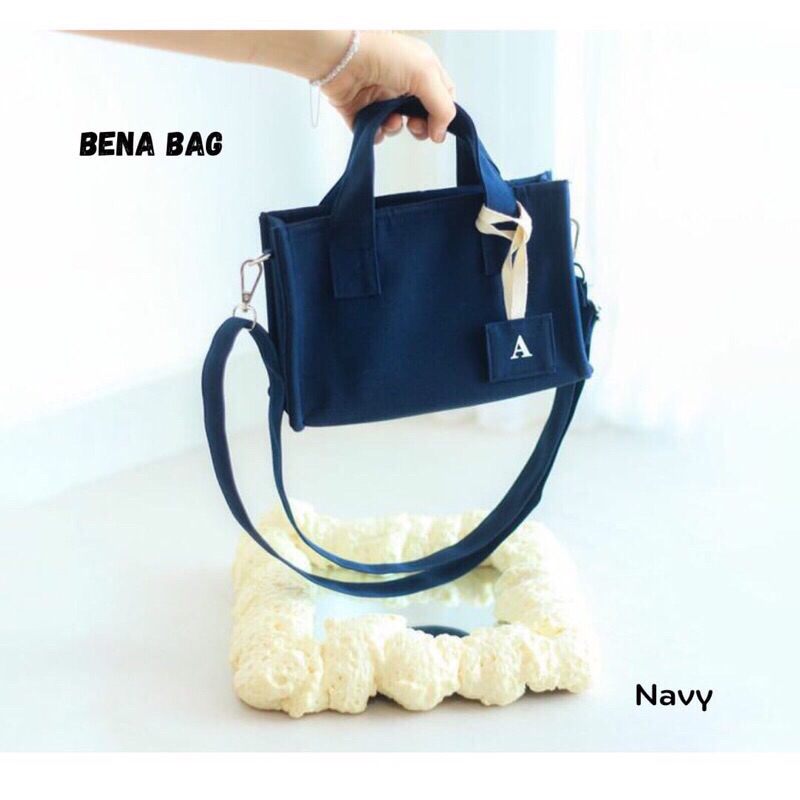 Jual Bena Bag Tas Kanvas Free Custom Inisial Logo / Tas Selempang Canvas korea kekinian Glee Bag ...