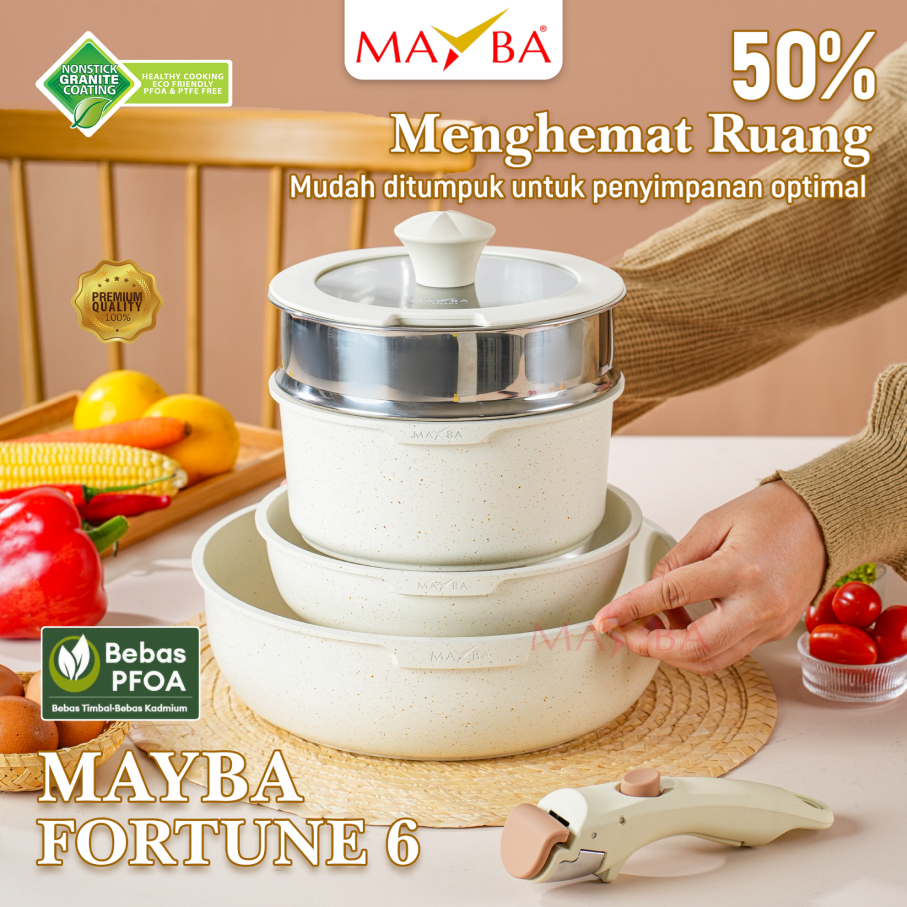 Jual MAYBA PANCI SET Fortune 6 Steamer Detachable Pan Set Cookware Set ...
