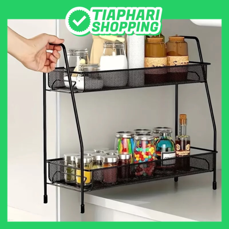 Jual Rak Bumbu Besi 2 Susun Hitam Anti Karat Rak Dapur Estetik | Shopee ...