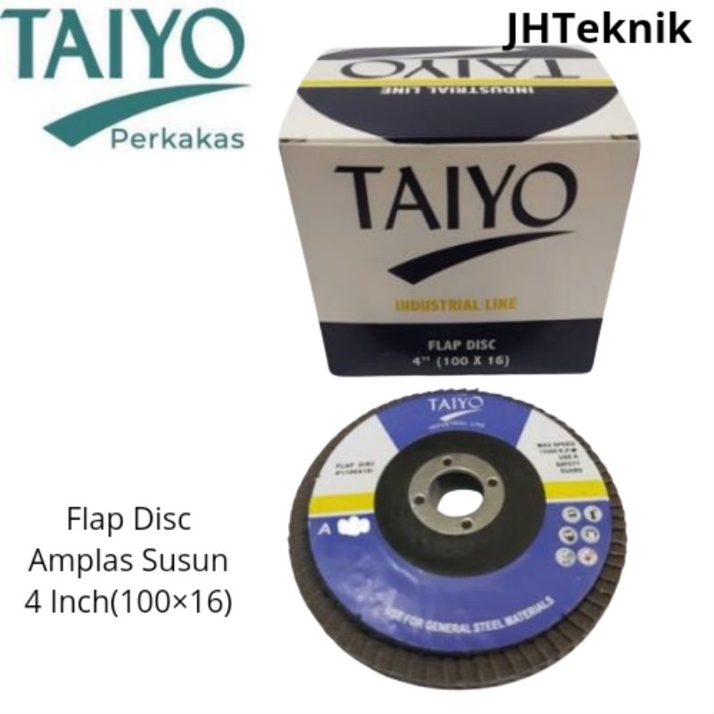 Jual JHTeknik Flap Disc TAIYO Grit 120,150/Amplas Susun TAIYO 120,150 ...