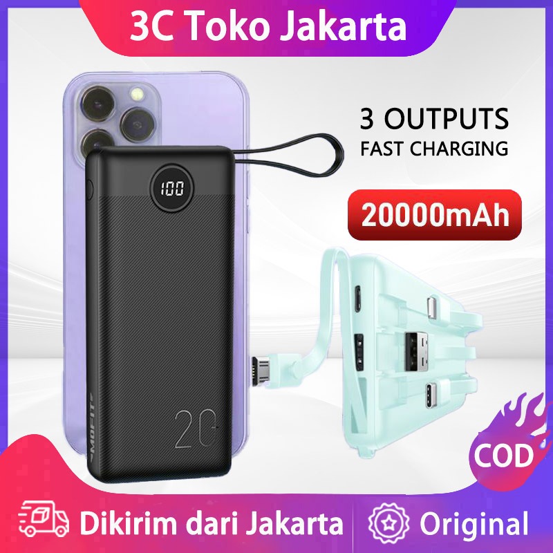 Jual Power Bank Powerbank 20000mAh Dual Output USB-A Dual Input Port ...