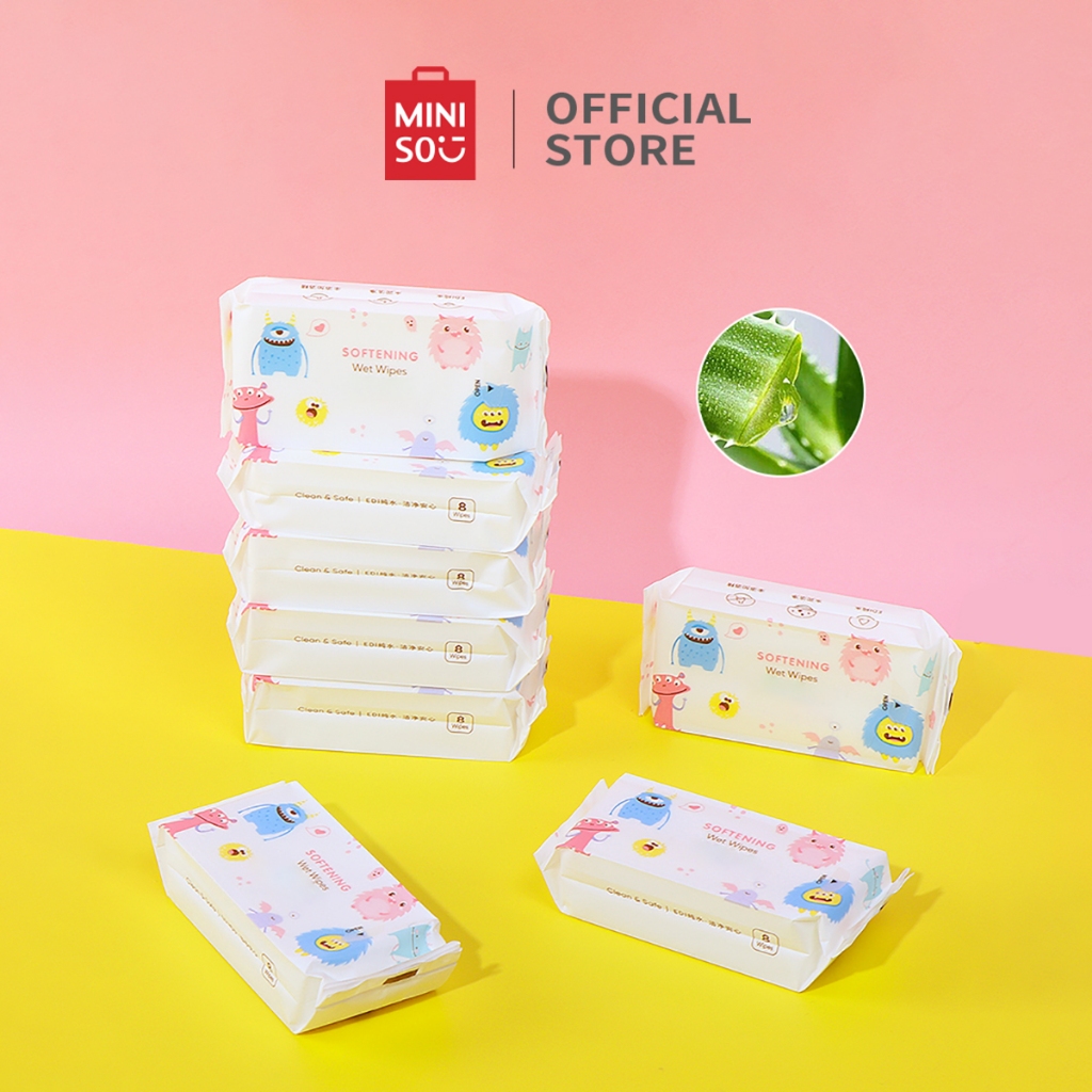 Jual Miniso Tisu Basah Pelembut MINI Softening Wet Wipes Ringan dan ...