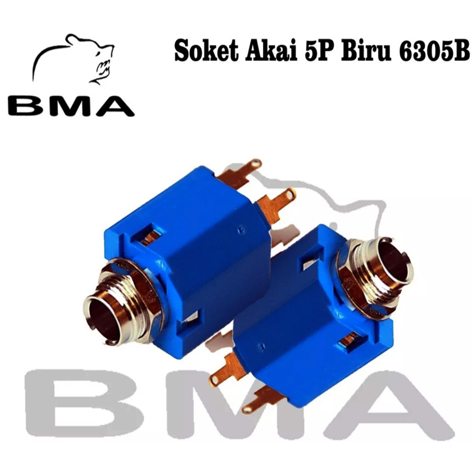 Jual Socket Akai BMA Stereo ORIGINAL / Socket Toa 5 Pin 6,5 mm Stereo ...