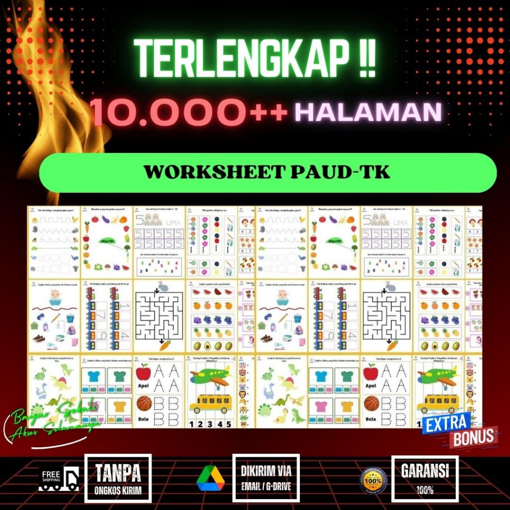 Jual PAKET 10.000++ HALAMAN WORKSHEET PAUD-TK Buku Edukasi Anak ...