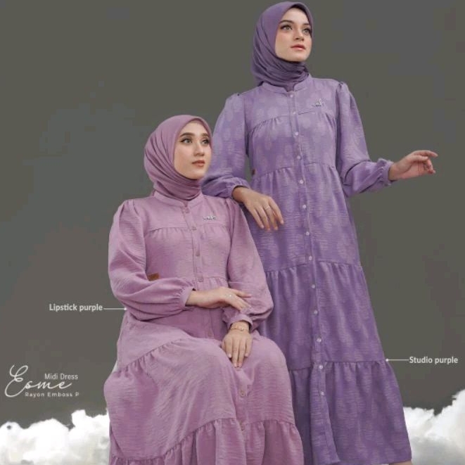 Jual MD101| ESME MIDI DRESS by Nadheera Luxury [ NEW - ND Plain Series ] Midi Nadheera Luxury ...