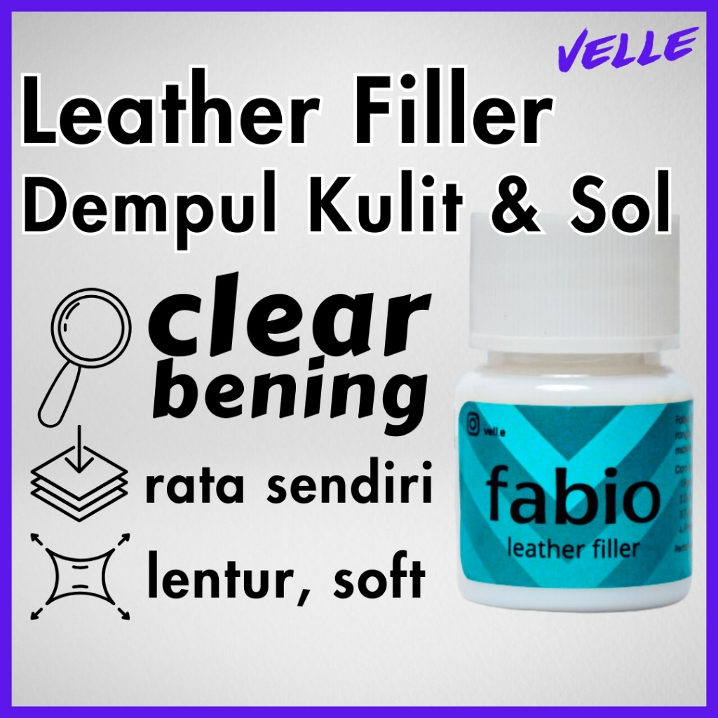 Jual Velle Fabio Dempul Kulit, Leather Filler, Repair ke Kulit Sepatu ...
