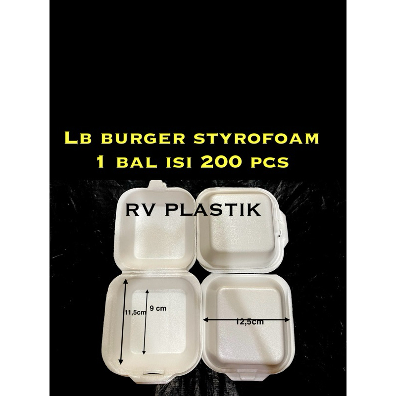 Jual Kotak Styrofoam Burger / Gabus Burger / LB burger isi 200 pcs ...
