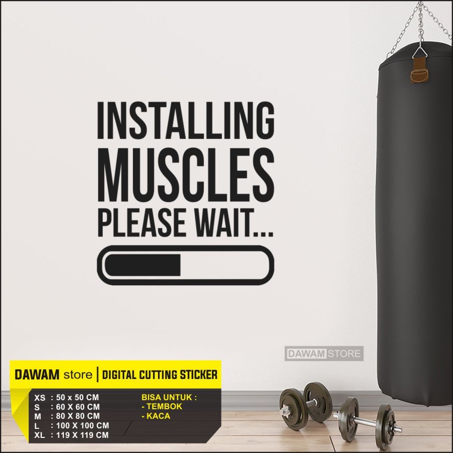 Jual Wall Sticker Dinding Kaca Fitness Stiker Tembok Gym Installing ...
