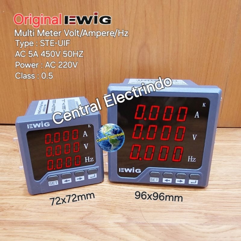 Jual Multi Meter Digital Volt/Ampere/HZ EWIG Type STE-UIF 3 Baris Indikator AC 220V Class 0.5A ...