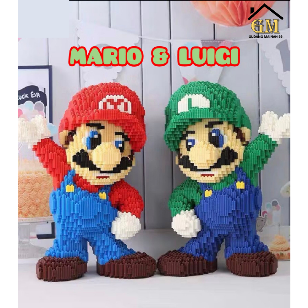 Jual Nano Blocks Medium SUPER MARIO & LUIGI Series 3D Model, Mainan ...