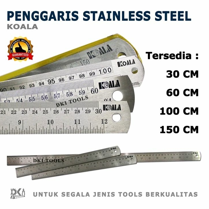 Jual KOALA Penggaris Besi Mistar Ruller Stainless Steel 30 60 100 Cm | Shopee Indonesia