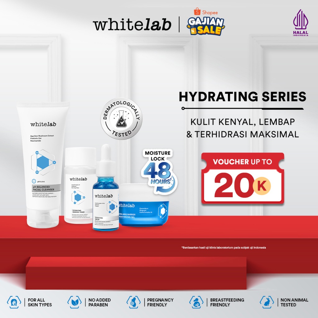 Jual Whitelab Hydrating Series - Facial Cleanser, Essence Toner, Serum ...