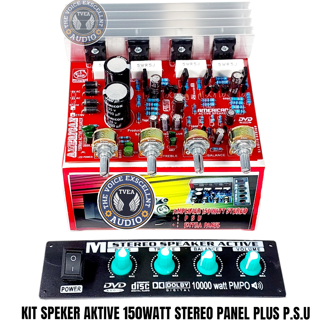 Jual Kit Power Speaker Aktif Stereo 150 Watt + Tone Control + Panel Kualitas Terbaik | Shopee ...