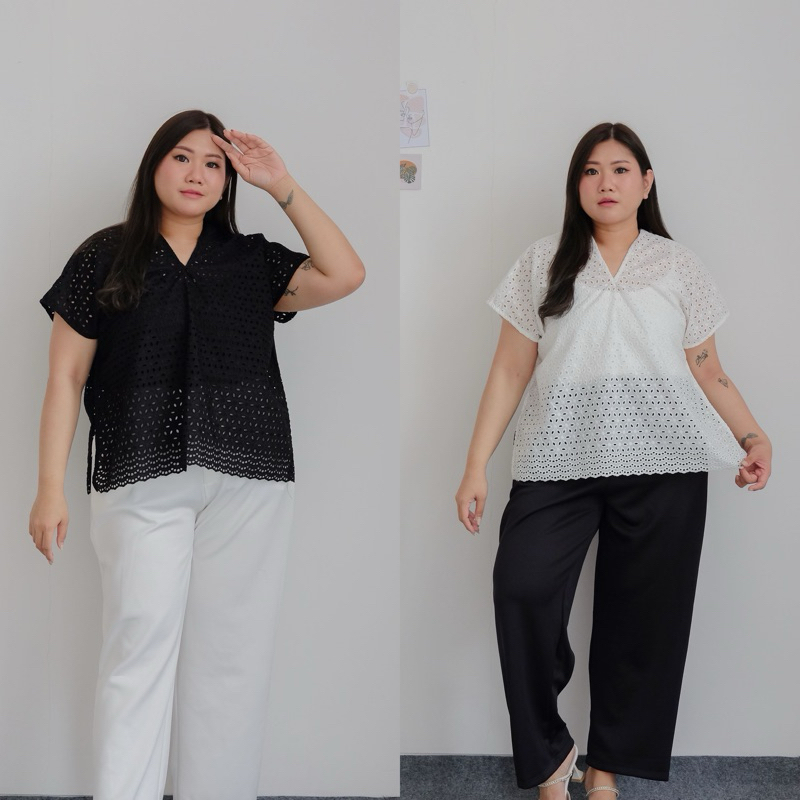 Jual Bigwell Ivana Brukat Atasan Wanita Jumbo Bigsize | Shopee Indonesia