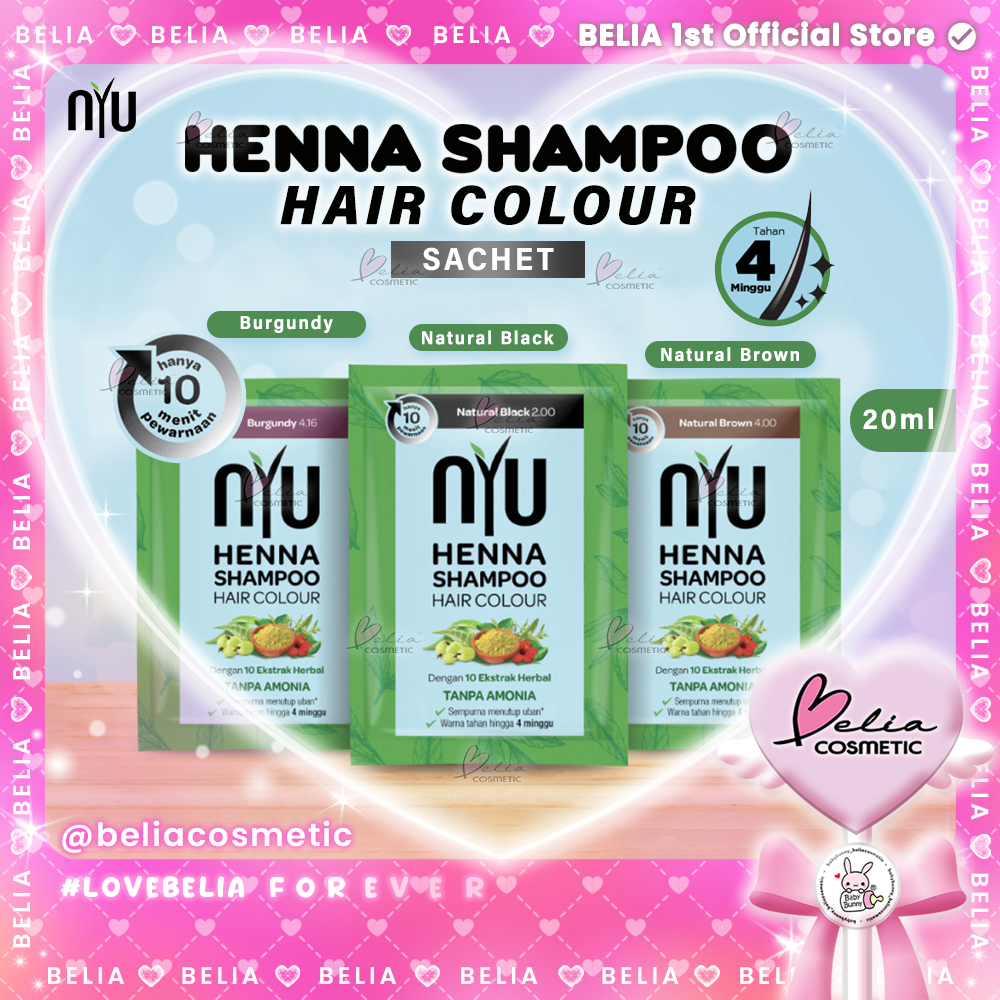 Jual BELIA NYU Henna Shampoo Hair Colour Series Free Sarung Tangan ...
