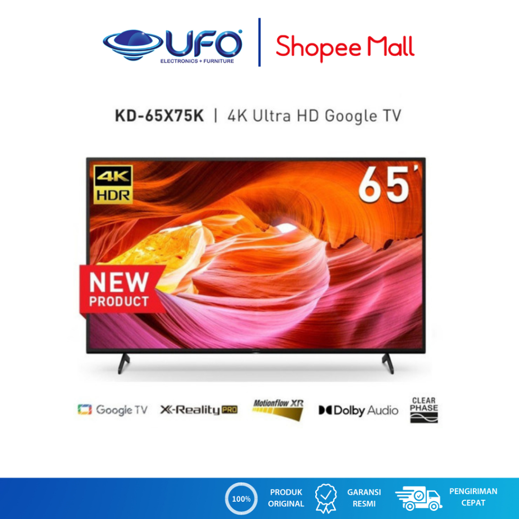 Jual Sony 65 Inch Led Smart Android Google TV 4K KD65X75K | Shopee ...