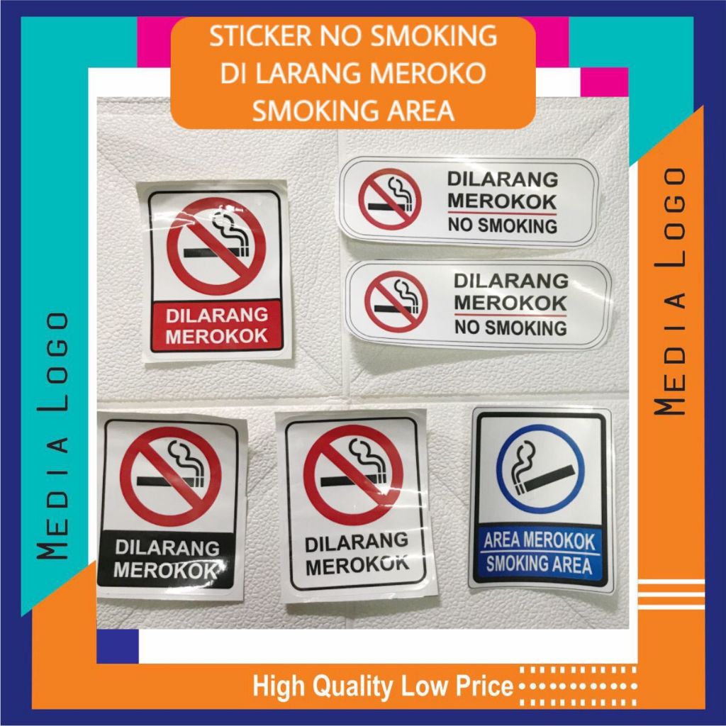 Jual STICKER SIGN-RAMBU BAHAN VINYL (NO SMOKING-SMOKING AREA) | Shopee ...