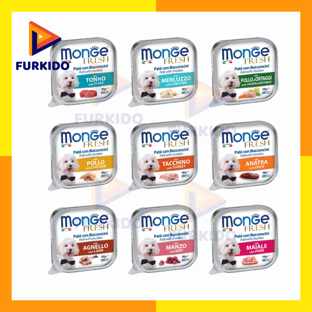 Jual Monge Fresh Tray Wet Food 100 Gr / Makanan Basah Anjing | Shopee ...