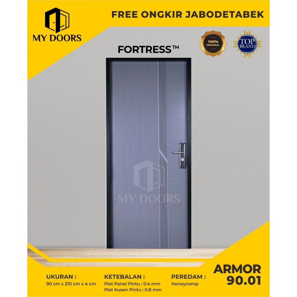 Jual Pintu Utama / Pintu Kamar Baja Fortress 90x210 Type ARMOR 90 Warna ...