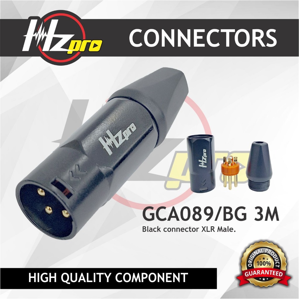Jual JACK CONNECTOR XLR MALE HZ PRO GCA 089/BG 3M - BLACK | Shopee ...