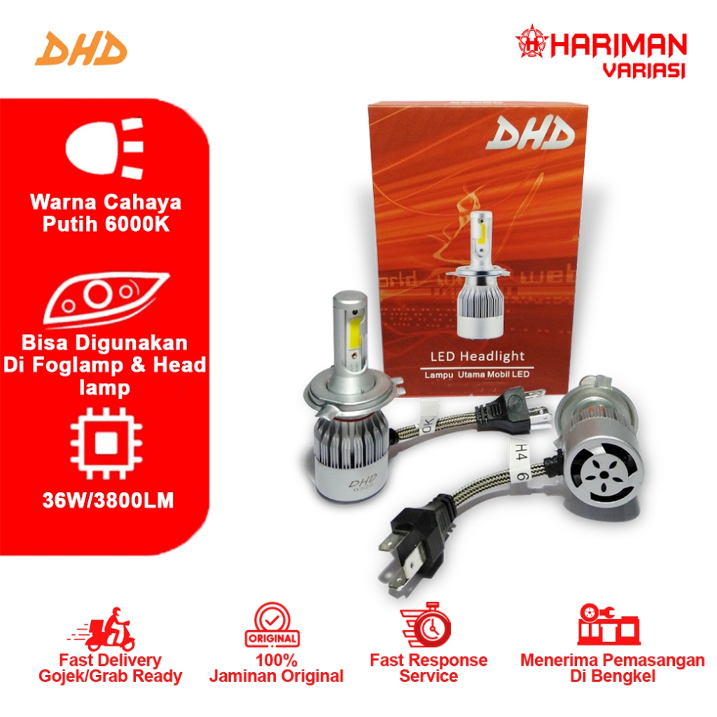 Jual Headlight/Foglamp LED Lampu Mobil DHD-LIG C6001 H4 | Shopee Indonesia