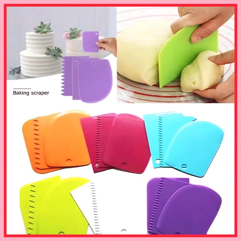 Jual Scraper Kue Perapih Pengikis Perapih Krim Tart Roti Isi 3Pcs Alat ...