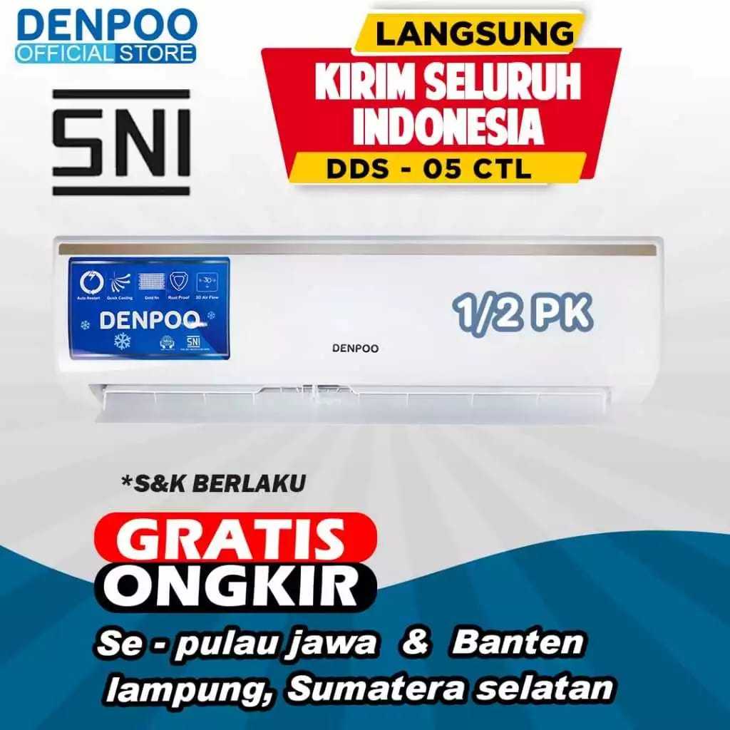 Jual Terima pasang AC DENPOO Split 1/2 PK - DDS 05 CTL SNI | Shopee ...