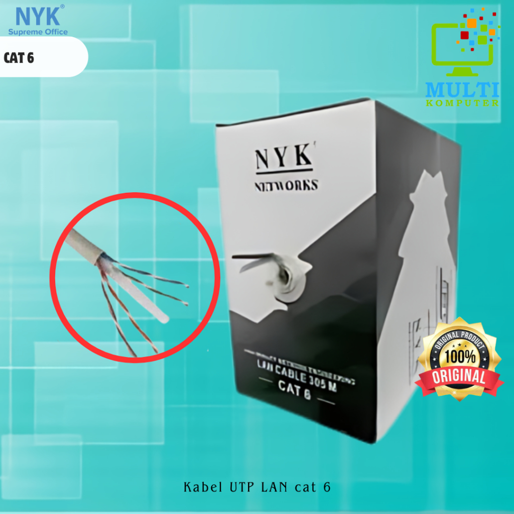 Jual kabel lan NYK roll cat 6/ internet jaringan cat 6 roll 305M | Shopee Indonesia