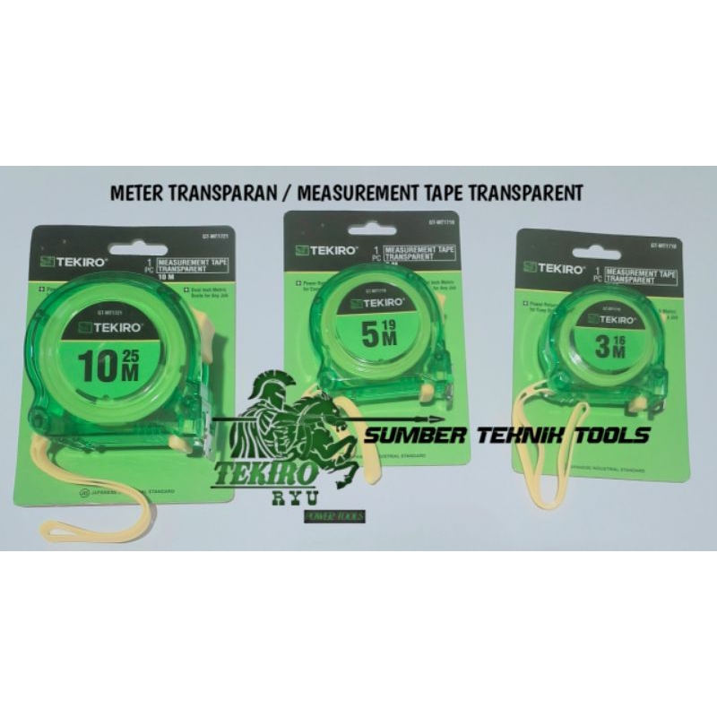 Jual Tekiro Meteran Transparan / Measurement Tape Berbagai Ukuran 3 ...