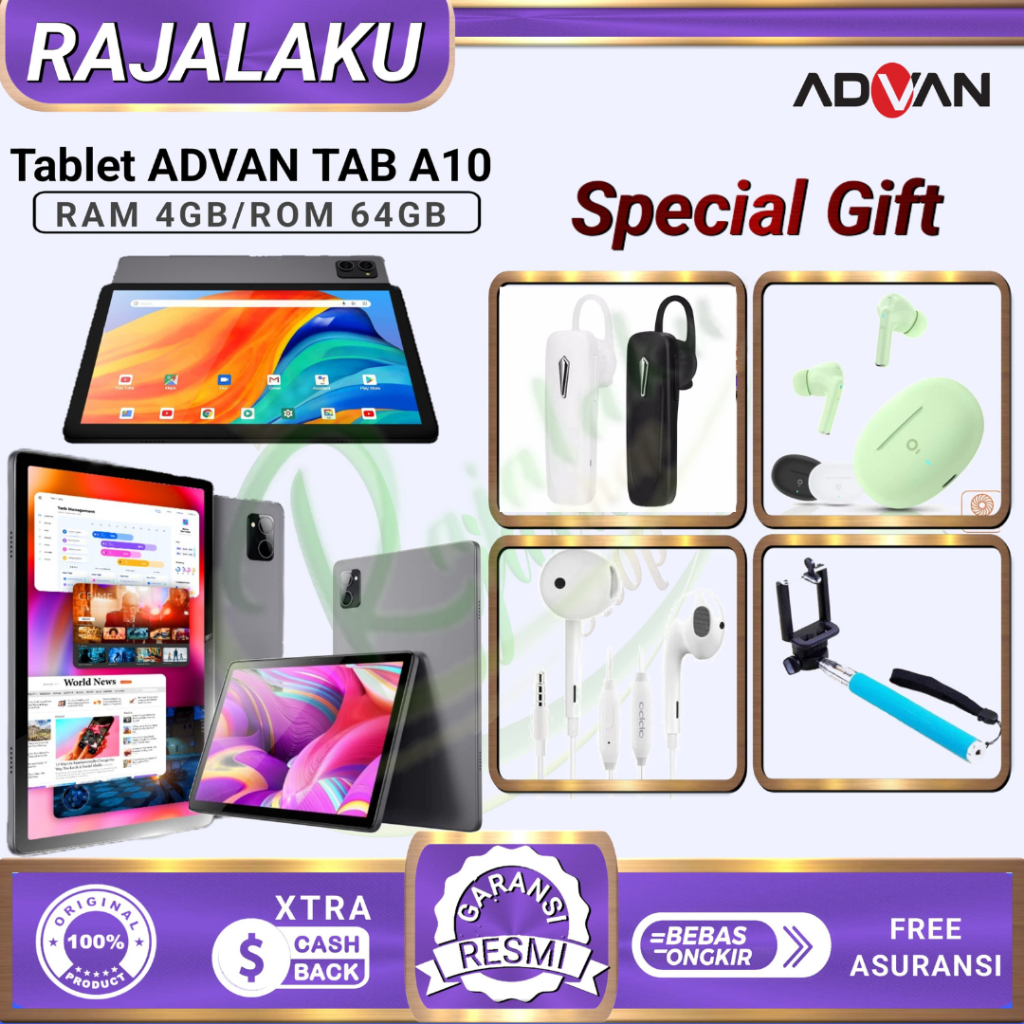 Jual ADVAN TAB A10 WIFI SERIES RAM 4/64GB | TABLET ADVAN | GARANSI ...