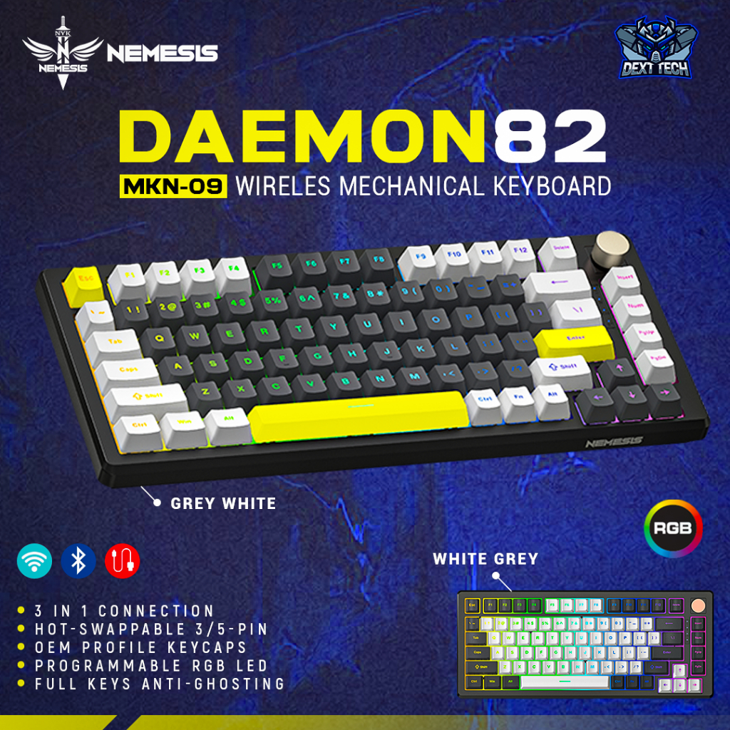 Jual NYK Nemesis Daemon82 / Daemon 82 MKN-09 Wireless Mechanical Gaming ...
