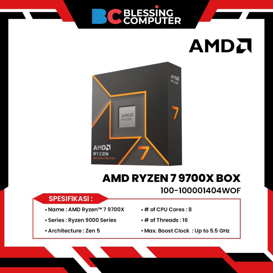 Jual Processors AMD RYZEN 7 9700X BOX 100-100001404WOF | Shopee Indonesia