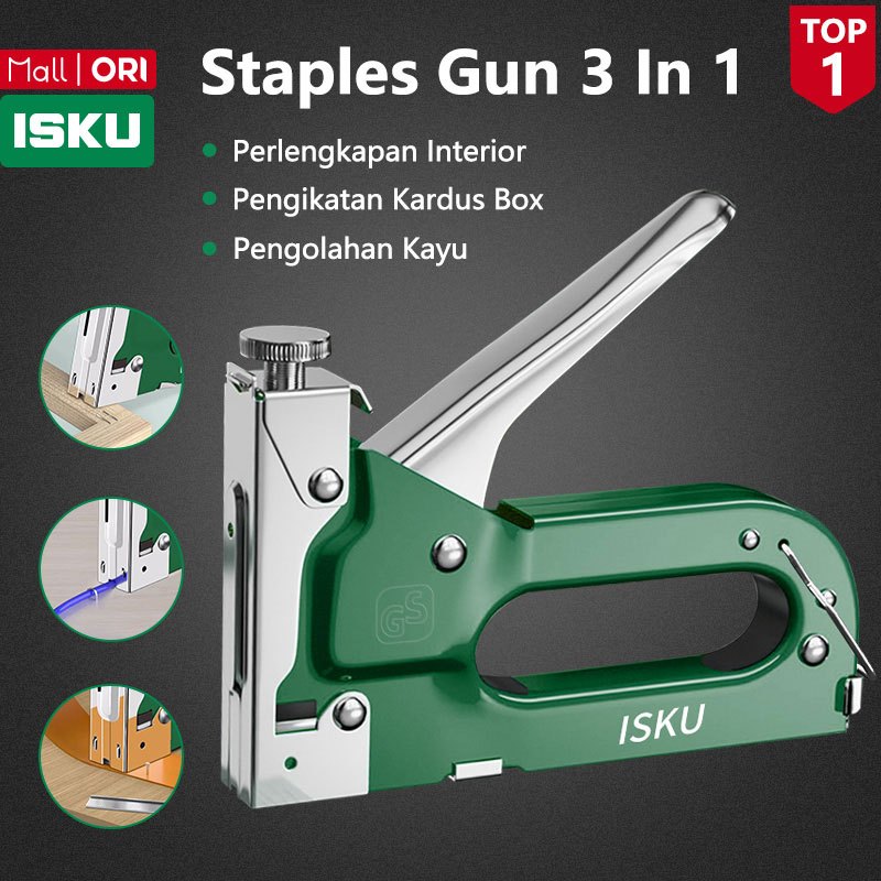 Jual ISKU Staples tembak jok motor/Stapler tembak kayu gun paku steples ...