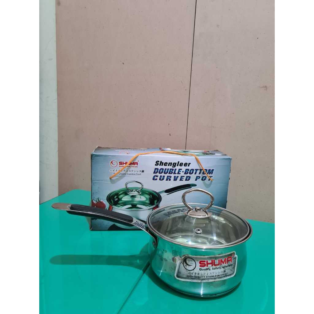 Jual Shuma Double Bottom Curved Pot 16 cm / Sauce Pan Panci Susu ...