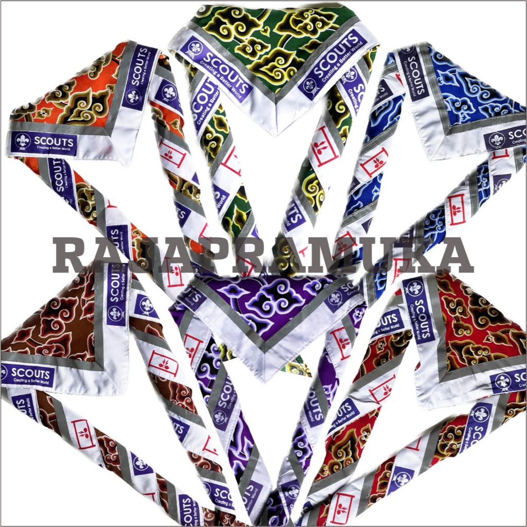 Jual Scarf Pramuka Batik Mega Mendung Lis Sablon Scout scotlight Skraf ...