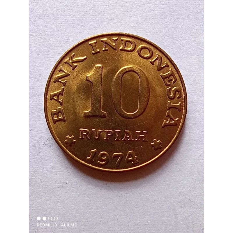 Jual uang koin kuno 10 rupiah tabanas tahun 1974 baru utuh detail asli | Shopee Indonesia