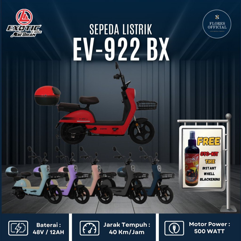 Jual Sepeda Listrik Exotic EV-922 BX 500Watt Garansi Resmi | Shopee ...