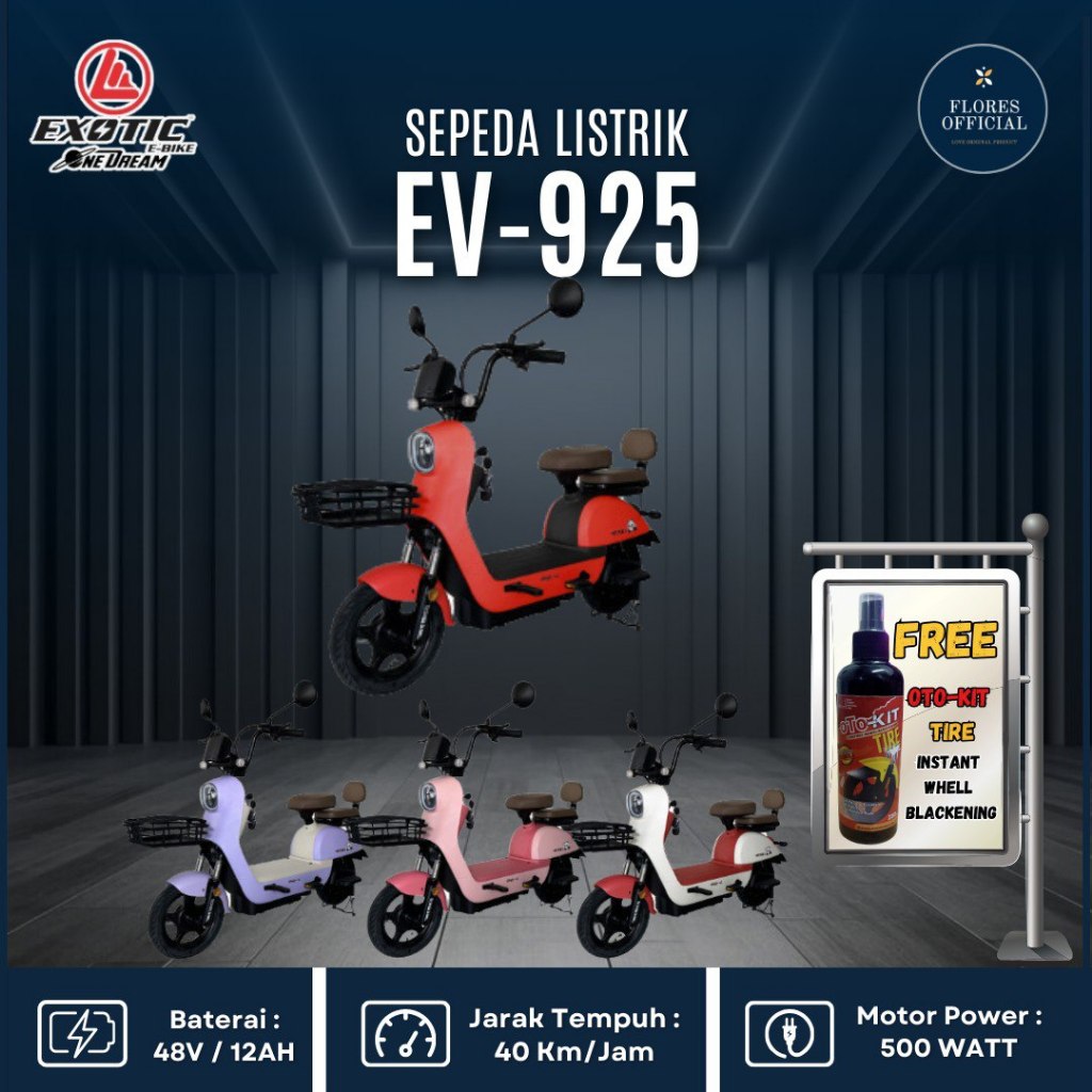 Jual Sepeda Listrik Exotic EV-925 500Watt Garansi Resmi | Shopee Indonesia