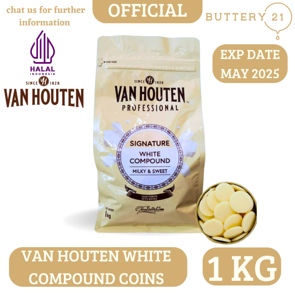 Jual VAN HOUTEN WHITE COMPOUND COINS 1 KG/COKELAT PUTIH COMPOUND COIN/VANHOUTEN WHITE COKELAT ...