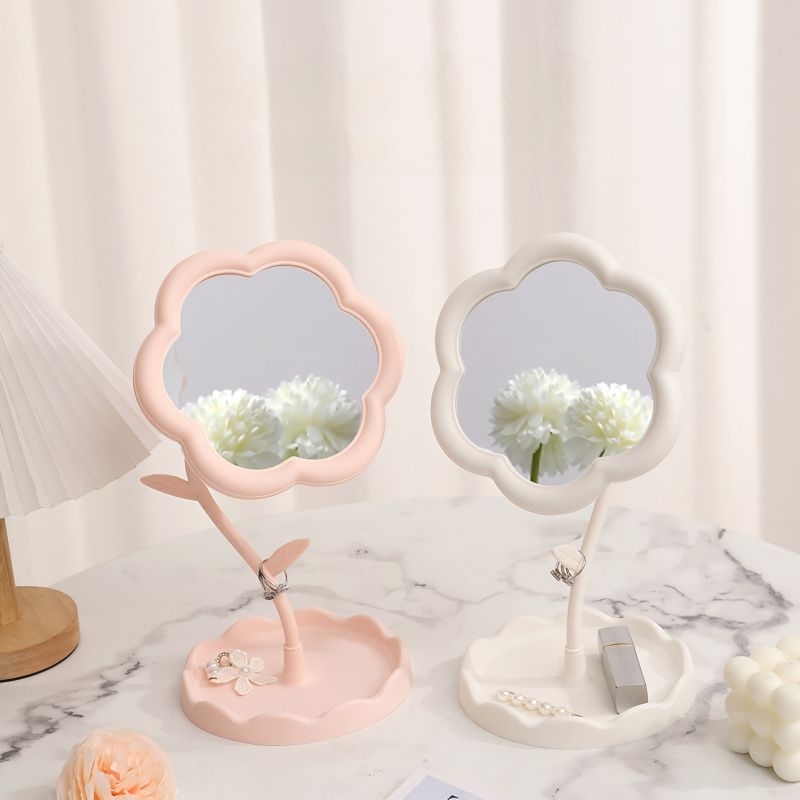 Jual BE6565 Standing Mirror Flower Aesthetic Kaca Make up Kaca cermin ...