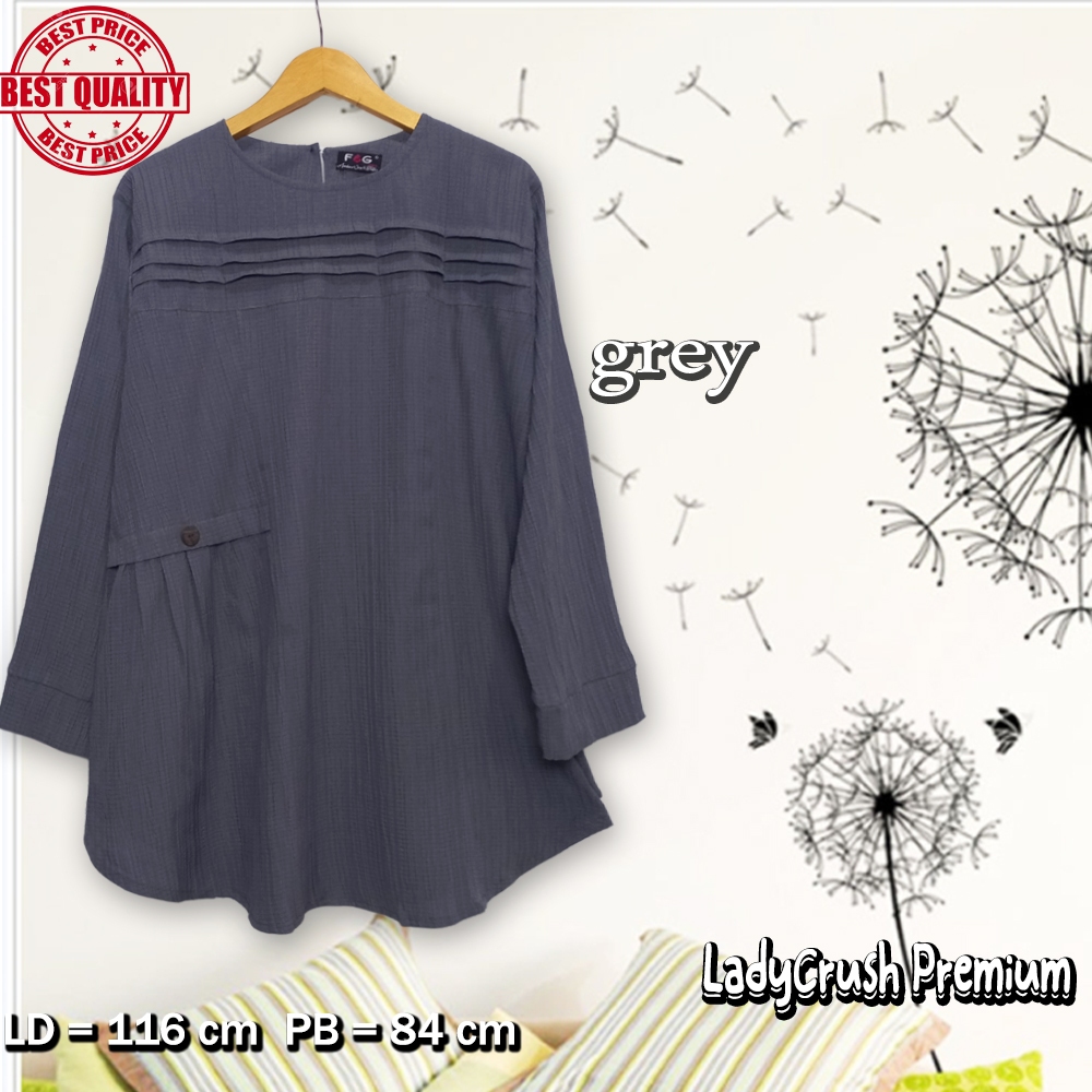 Jual Baju Atasan Wanita / Blus Wanita Jumbo /Lengan Skoder - LD 116 cm ...